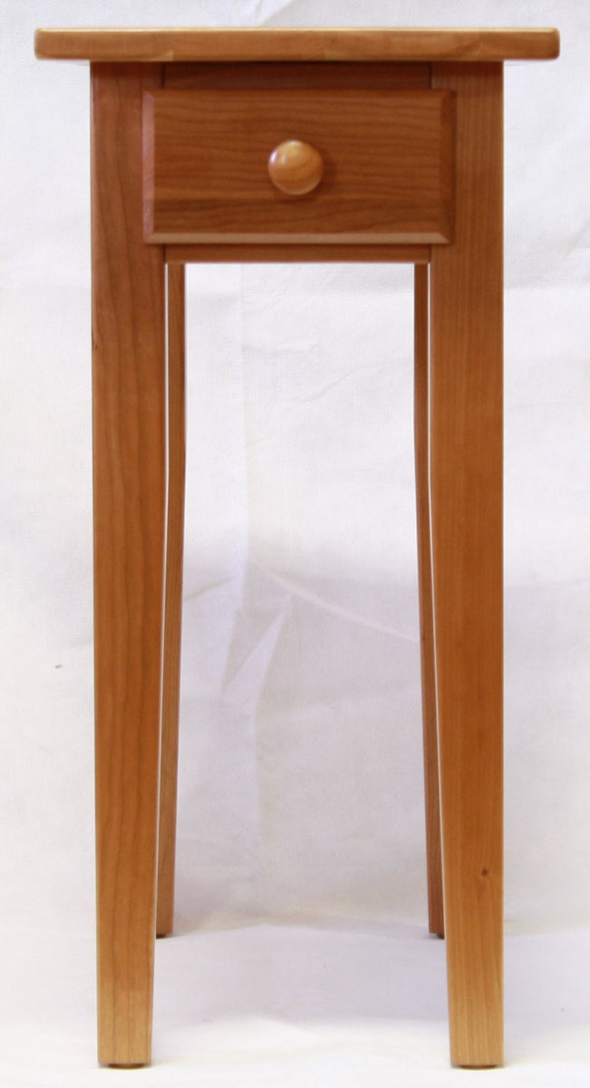 Narrow Cherry Shaker Chairside End Table with Drawer for smaller spaces ...