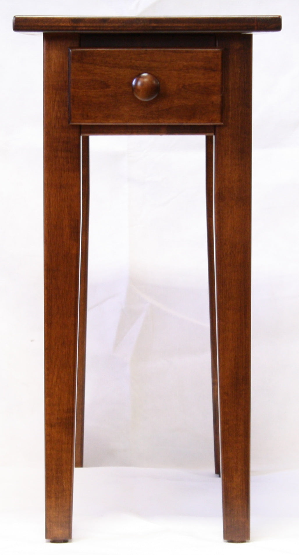 Narrow Cherry Shaker Chairside End Table with Drawer for smaller spaces ...