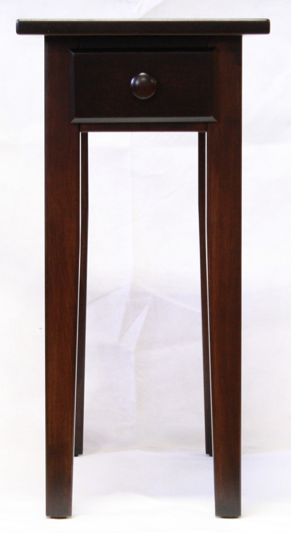 Narrow Cherry Shaker Chairside End Table with Drawer for smaller spaces ...